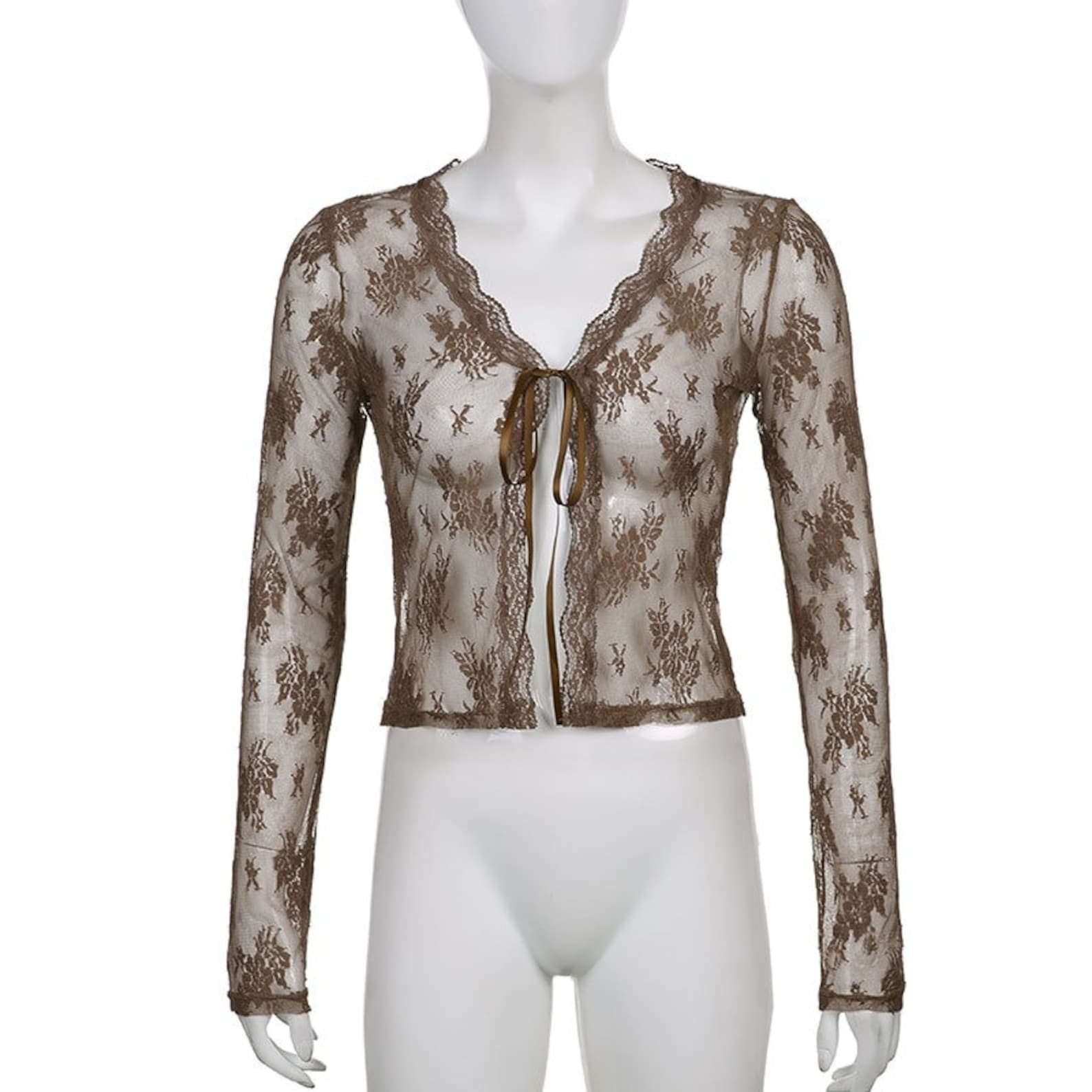 Y2K Long Sleeve V Neck Mesh Crop Top Y2K Shirt Dark Academia - Etsy Canada