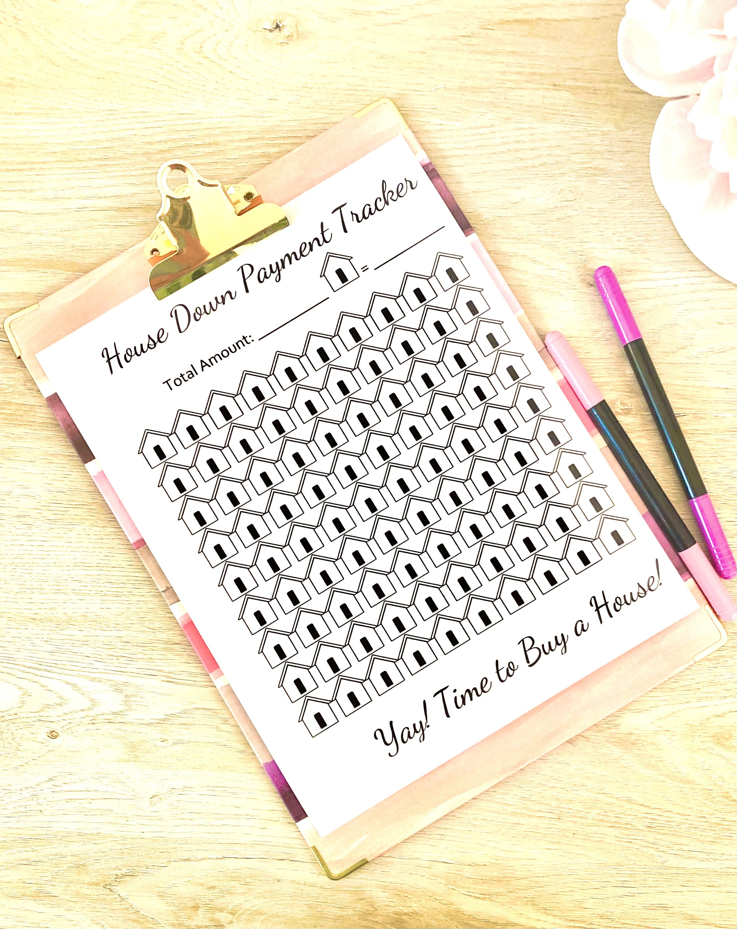 House Down Payment Tracker Printable PDF Savings Tracker - Etsy