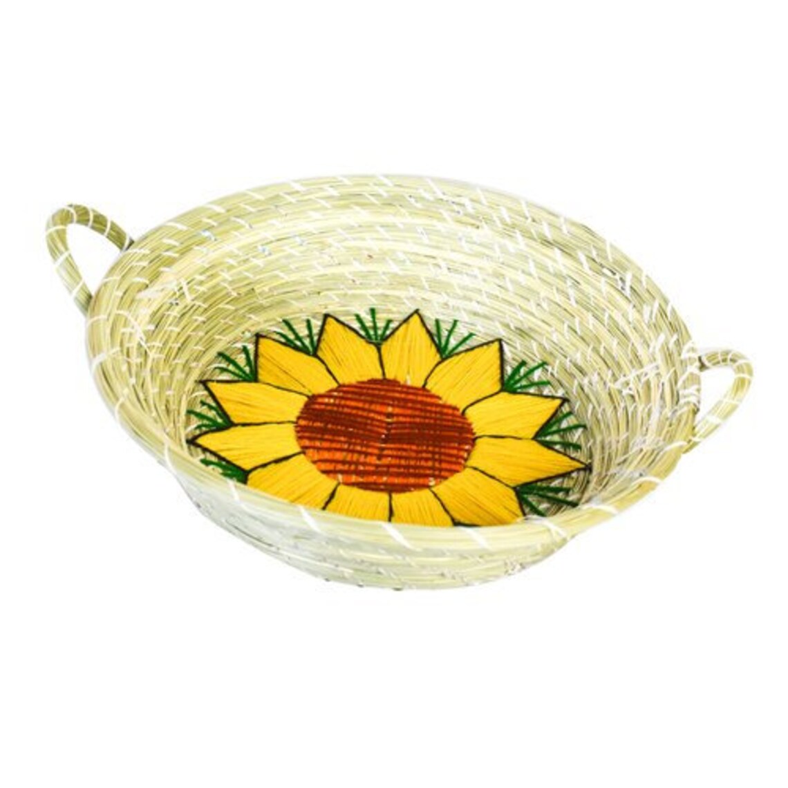 Handwoven Basket Blooming Sunflower Embroidered - Etsy