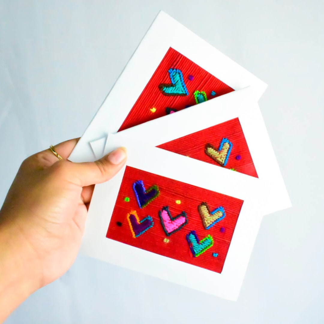 Handwoven Heart Note Cards - Etsy