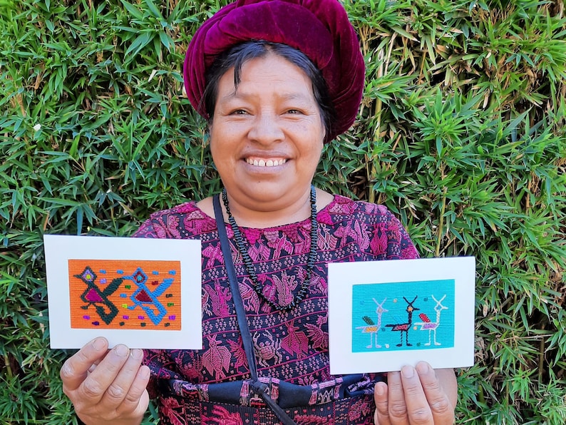 Tarjetas De Nota Hechas a Mano Con Textiles De Guatemala Nota ...