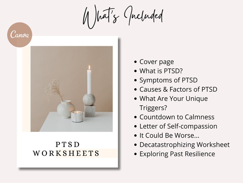 PTSD Worksheets, Post Traumatic Stress Disorder Journal, Therapy ...