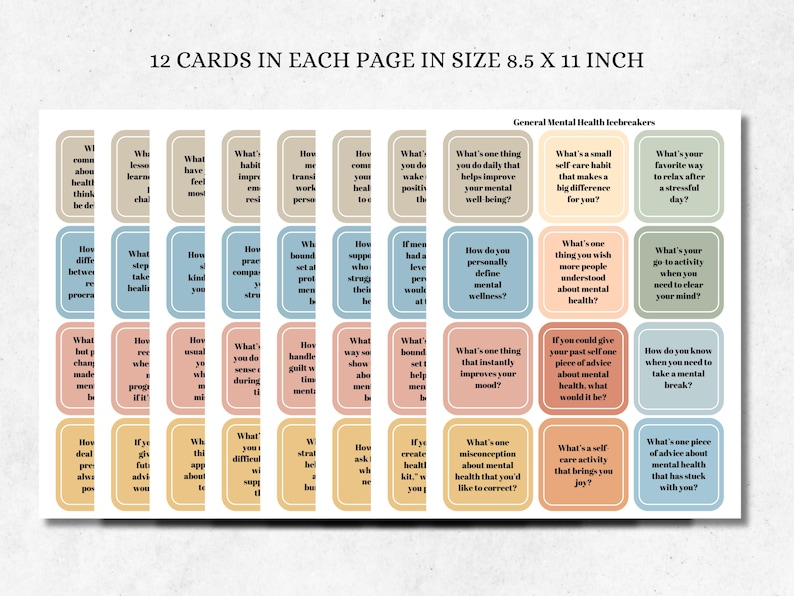Mental Health Conversation Starter Cards, Table Talk Communication ...
