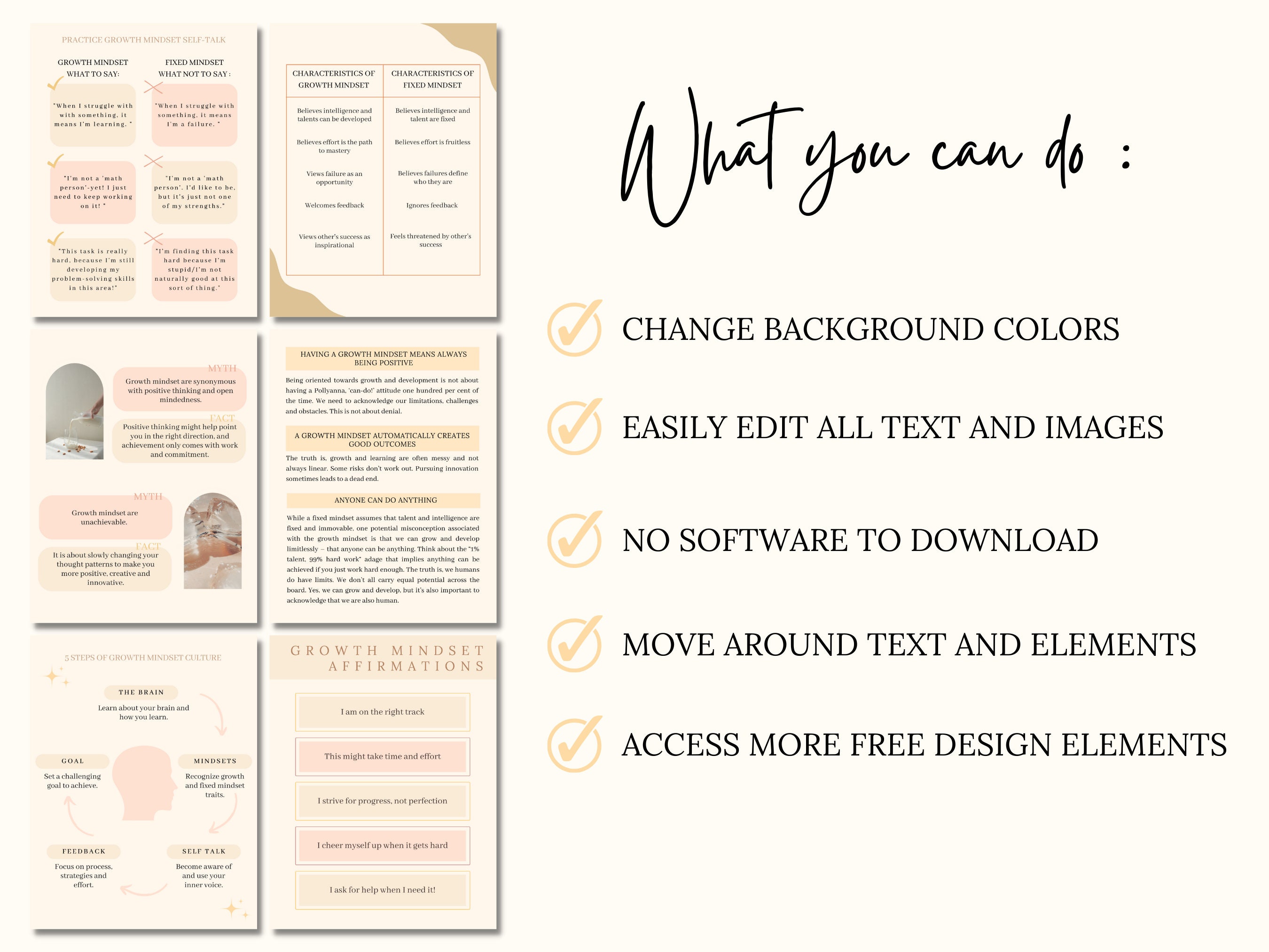 Growth Mindset Coach Workbook, Done for You Growth Mindset, Guide to ...