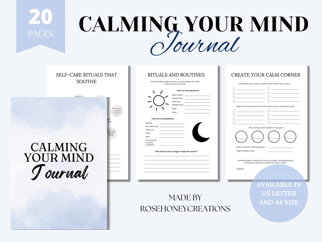 Calming Your Mind Journal, Mindset Journal, Calming Your Mind Journey ...