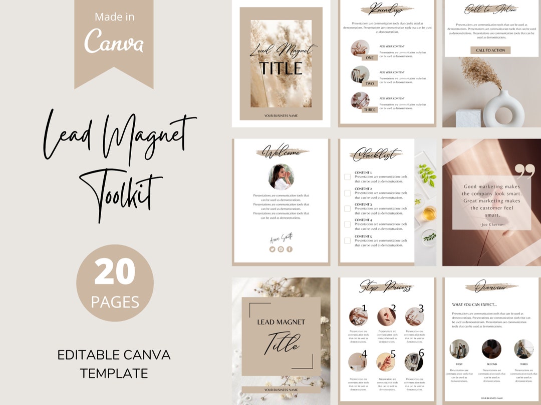 Lead Magnet Workbook, Freebie Template, Ebook Lead Magnet Template, Opt ...