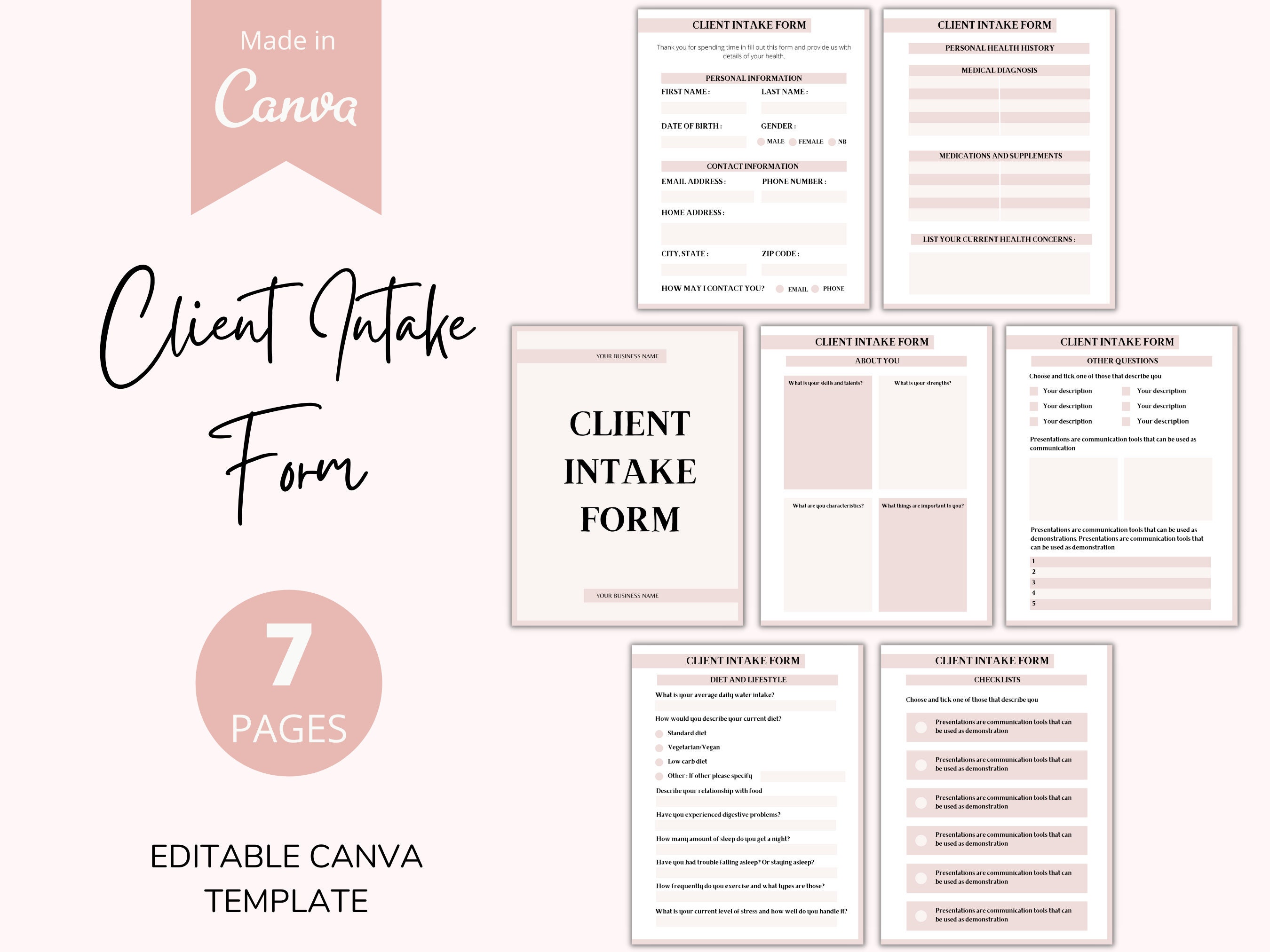 Coaching Intake Form, Client Intake Form for Life Coach, Coaching ...