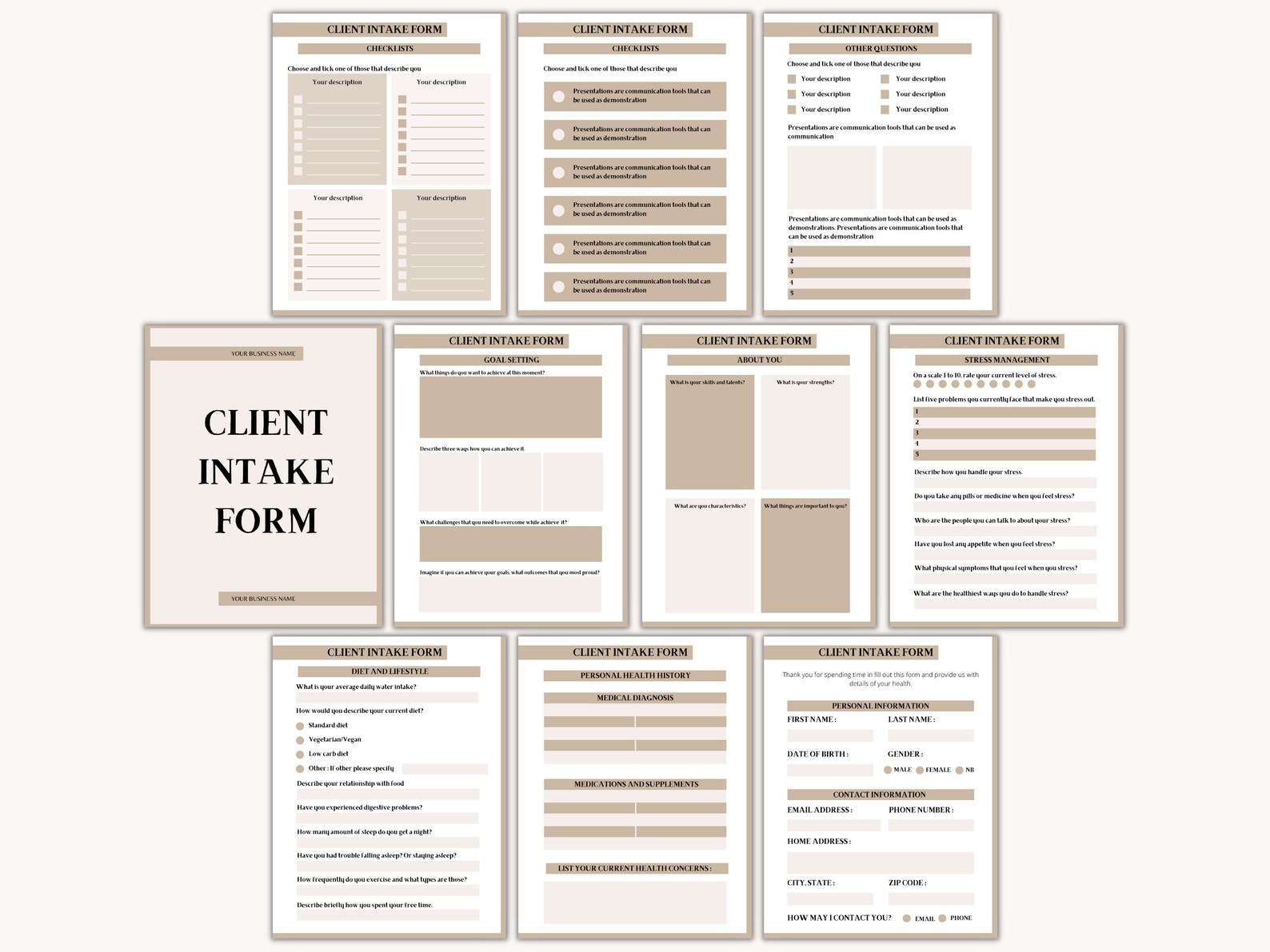 PLR Coaching Intake Forms, Coach Worksheets, Commercial Consultation ...