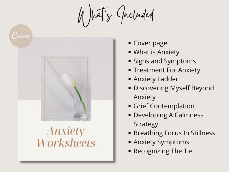 Anxiety Therapy Worksheets, Anxiety Journal, Therapy Worksheet, CBT ...