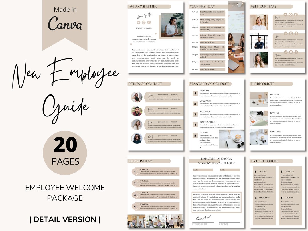 Editable Employee Welcome Package, New Hire Onboarding Guide, HR Manual ...