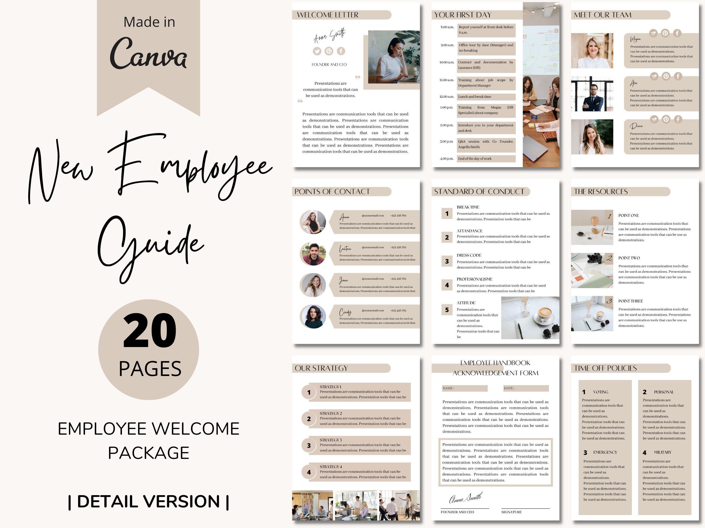 Employee Welcome Package, New Hire Welcome Packet, New Employee Guide ...