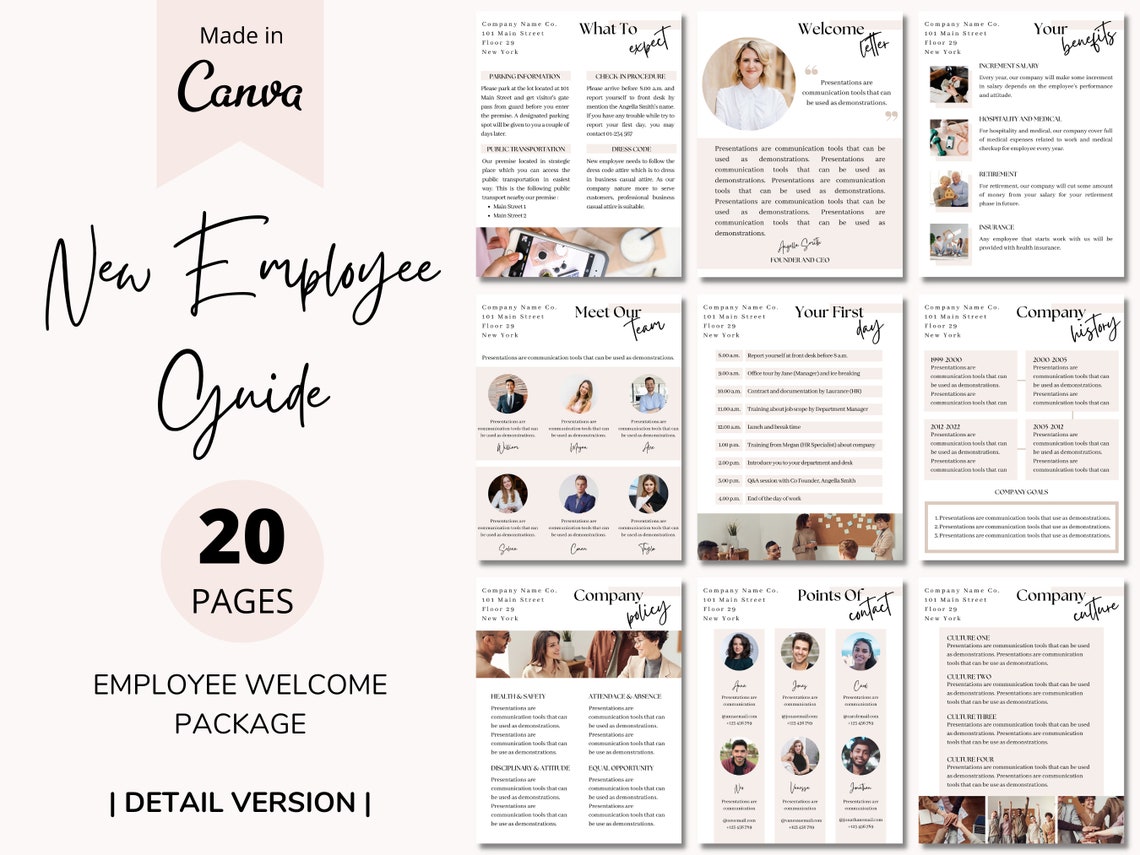 New Hire Welcome Packet, Employee Onboarding Guide, HR Manual Template ...