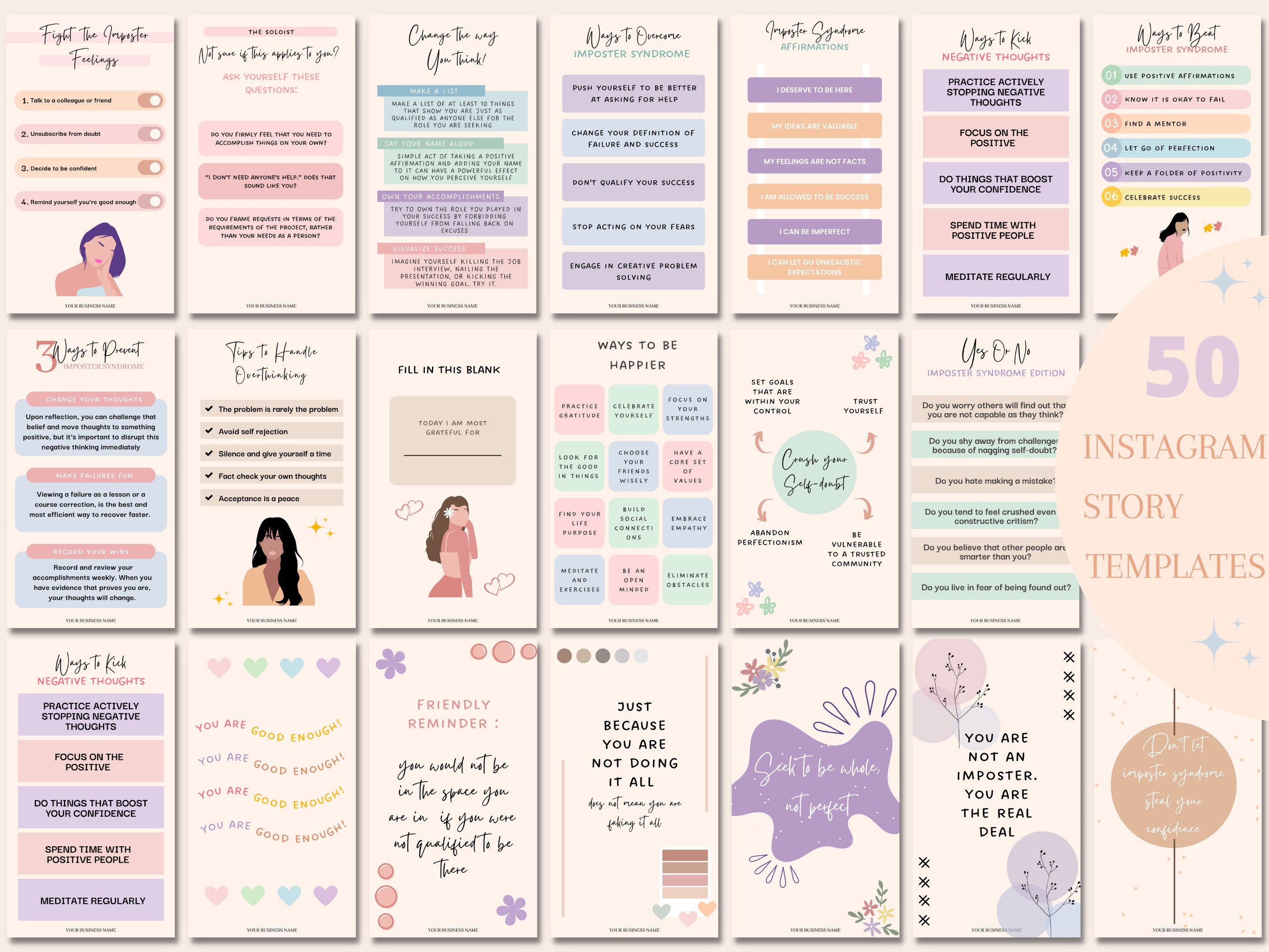 Imposter Syndrome Instagram Template Overcome Imposter - Etsy