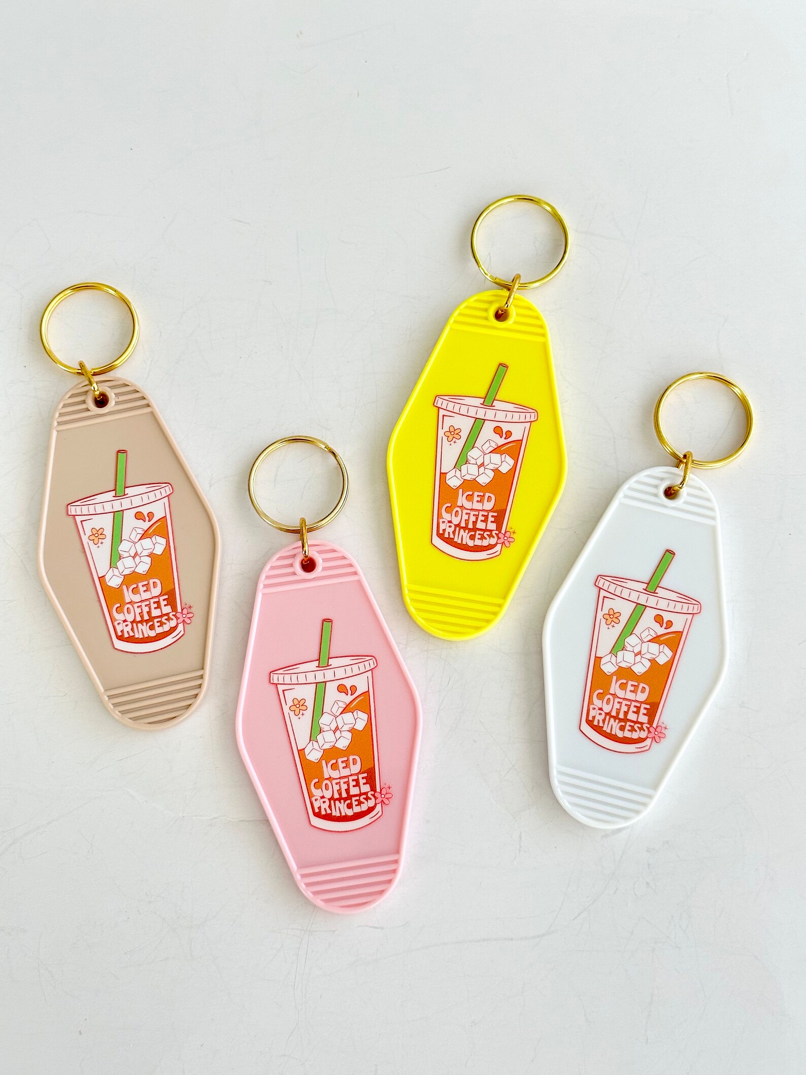 Retro Motel Keychain| Iced Coffee Princess Keychains| Vintage Style ...