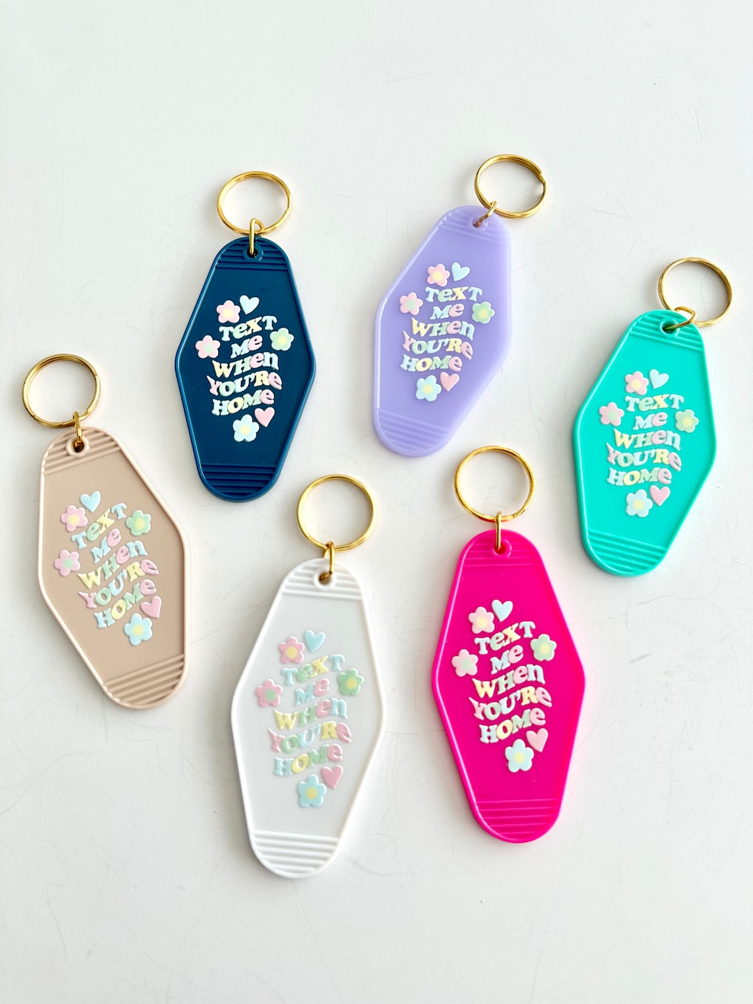 Text Me When You're Home Keychain| Cute Retro Motel Keychains| Vintage ...