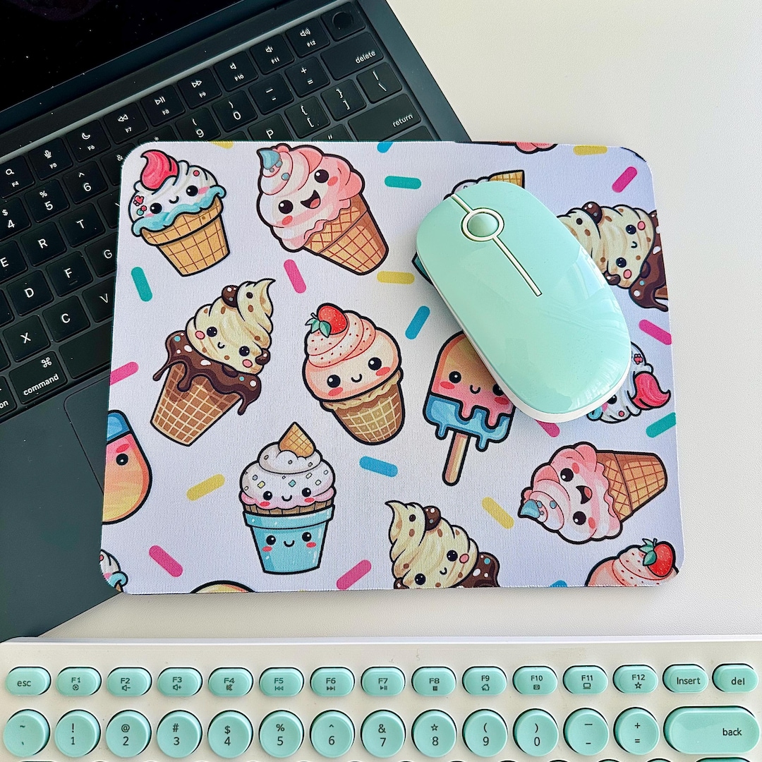 Kawaii Ice Creams Mouse Pad| Cute Treats Neoprene Mousepads| Office ...