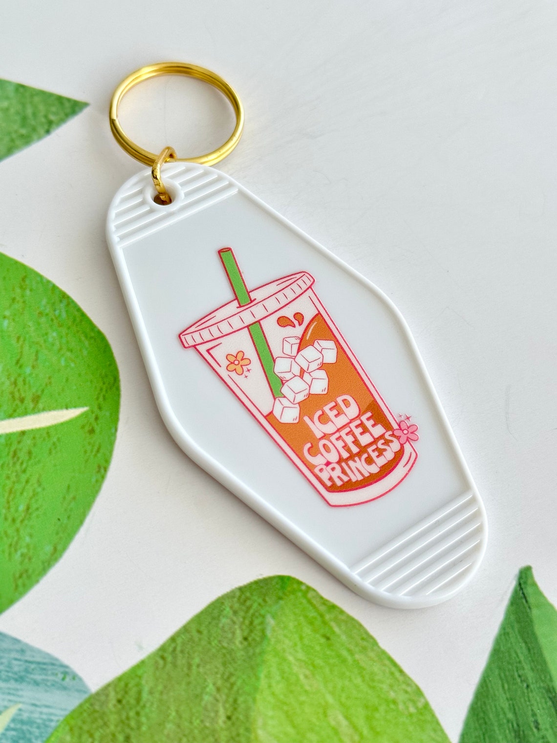 Retro Motel Keychain| Iced Coffee Princess Keychains| Vintage Style ...