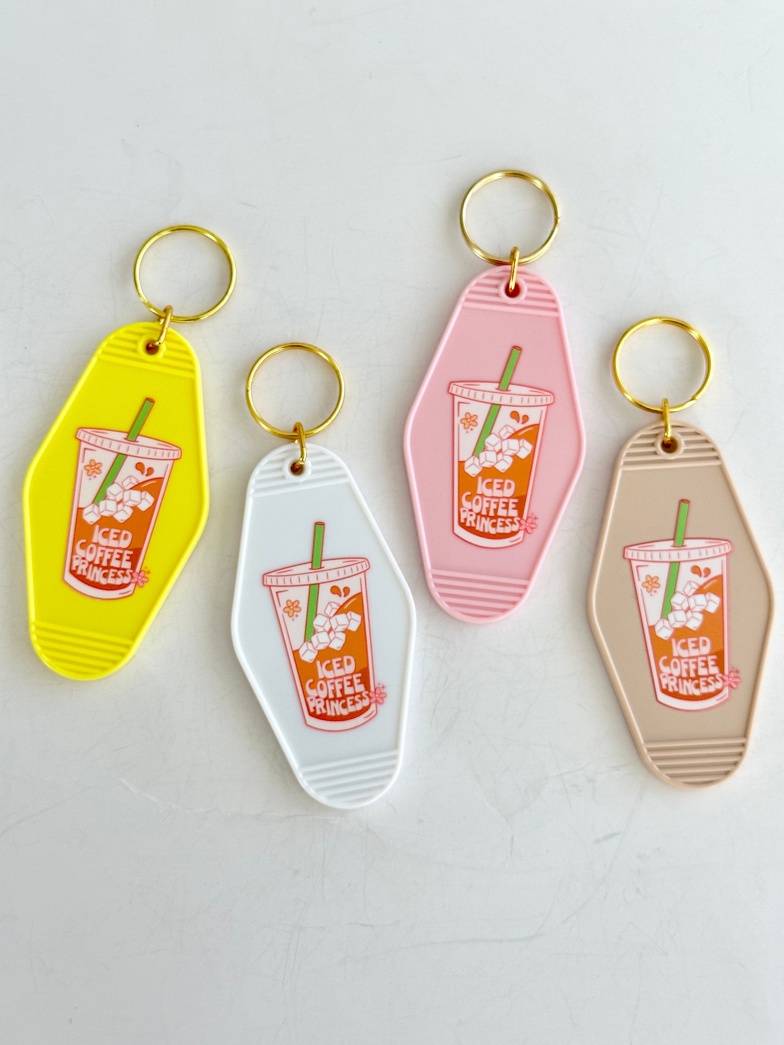 Retro Motel Keychain| Iced Coffee Princess Keychains| Vintage Style ...