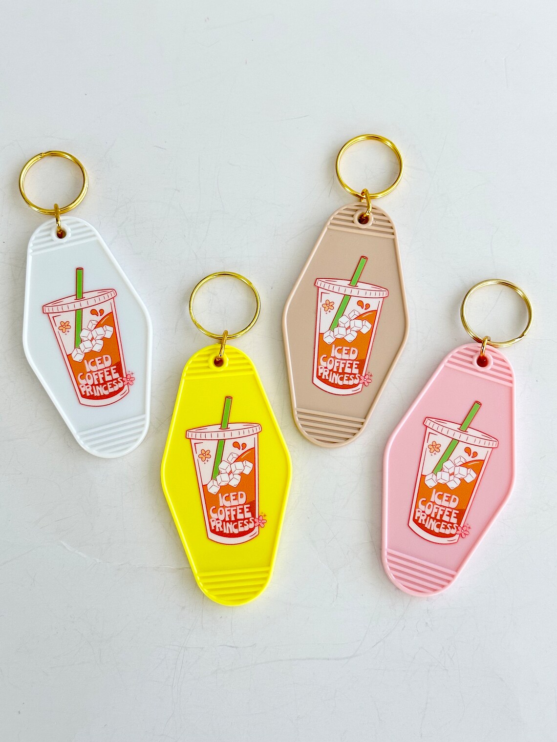 Retro Motel Keychain| Iced Coffee Princess Keychains| Vintage Style ...