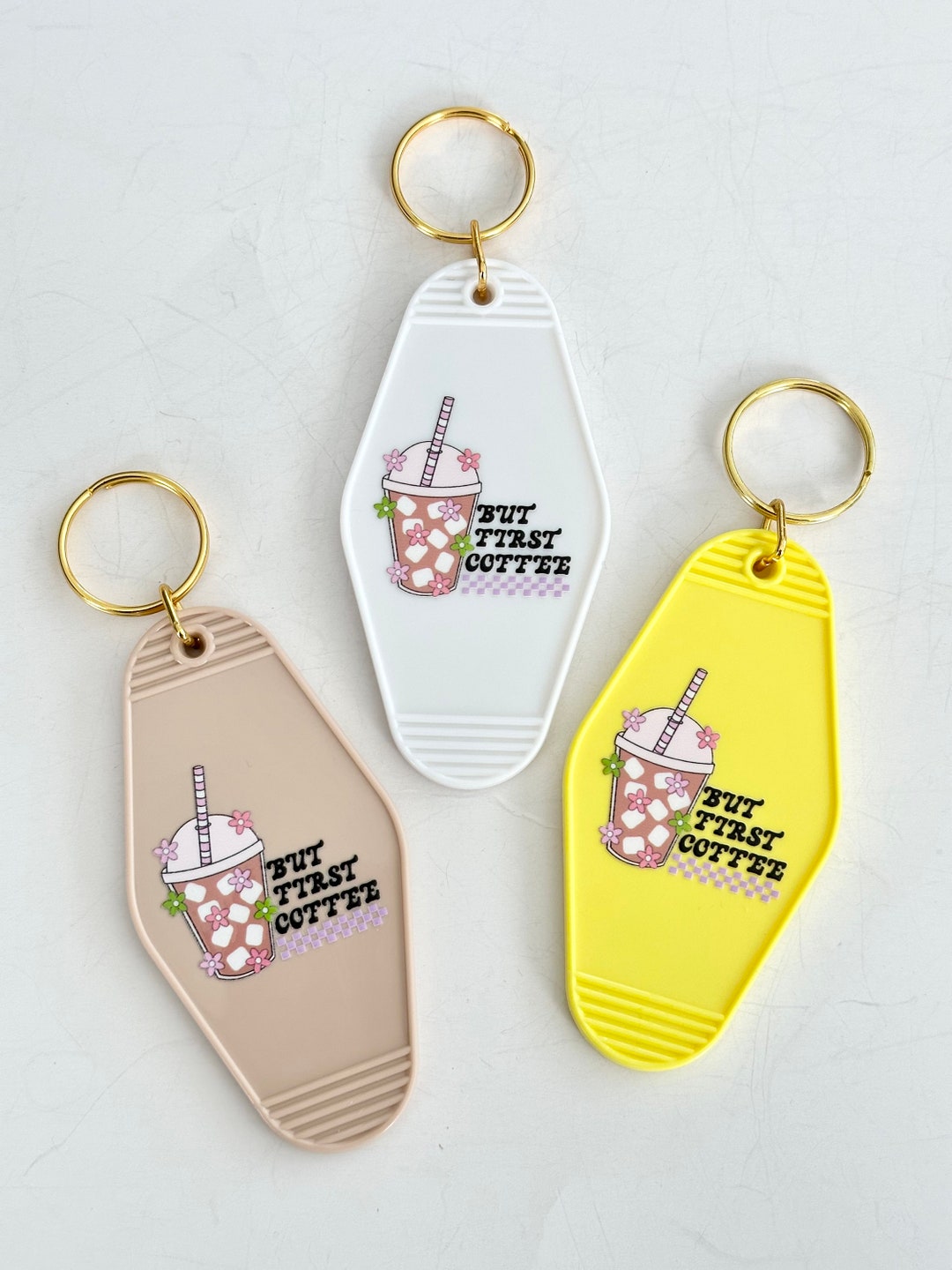 Retro Motel Keychain| but First Coffee Keychains| Gift for Coffee ...