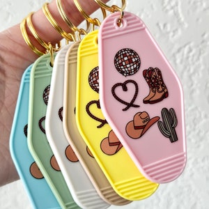 Retro Motel Keychain: Disco Cowboy, Western Cowgirl Vibes - Etsy