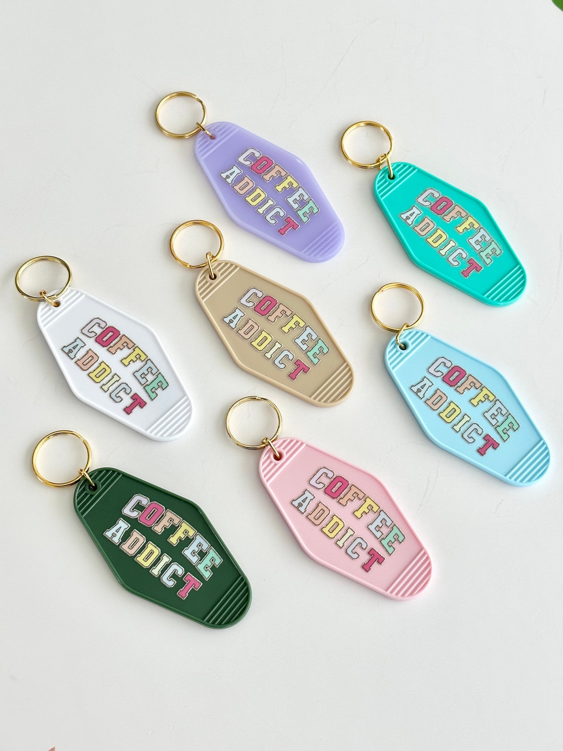Retro Motel Keychain| Cute Motel Keychain| Coffee Addict| Coffee Lover ...