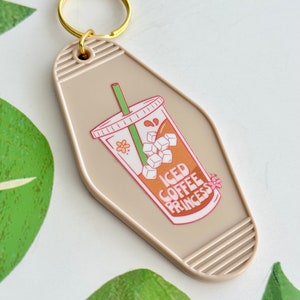 Retro Motel Keychain| Iced Coffee Princess Keychains| Vintage Style ...