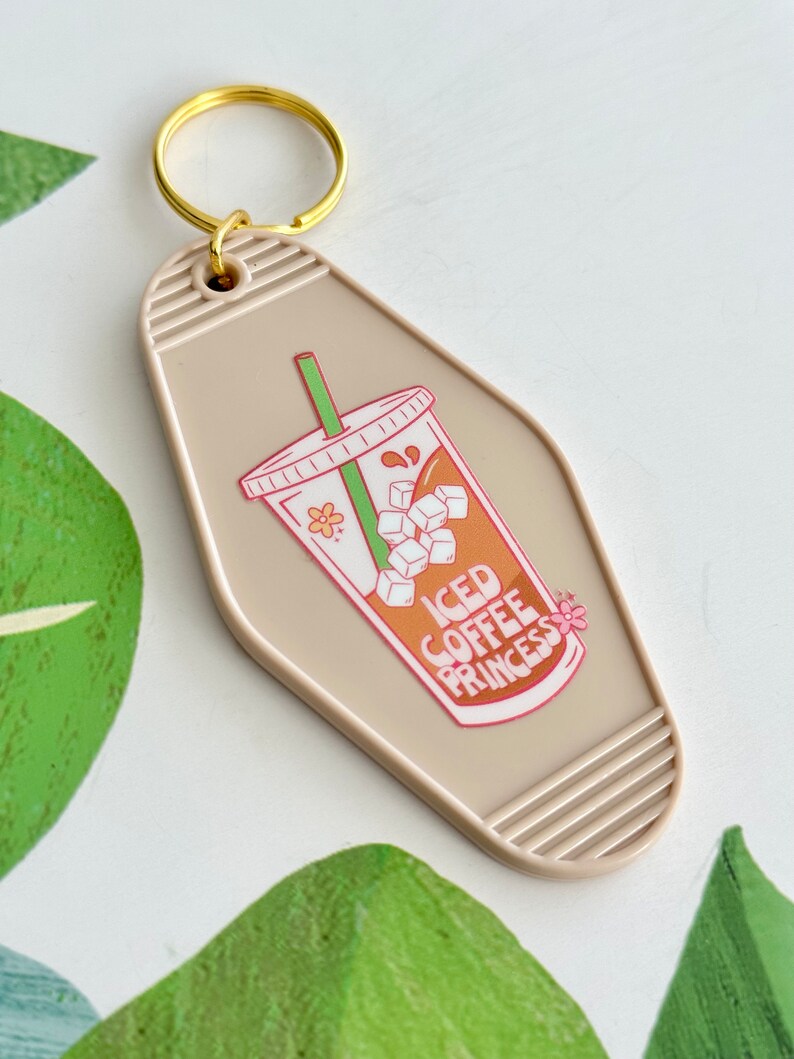 Retro Motel Keychain| Iced Coffee Princess Keychains| Vintage Style ...