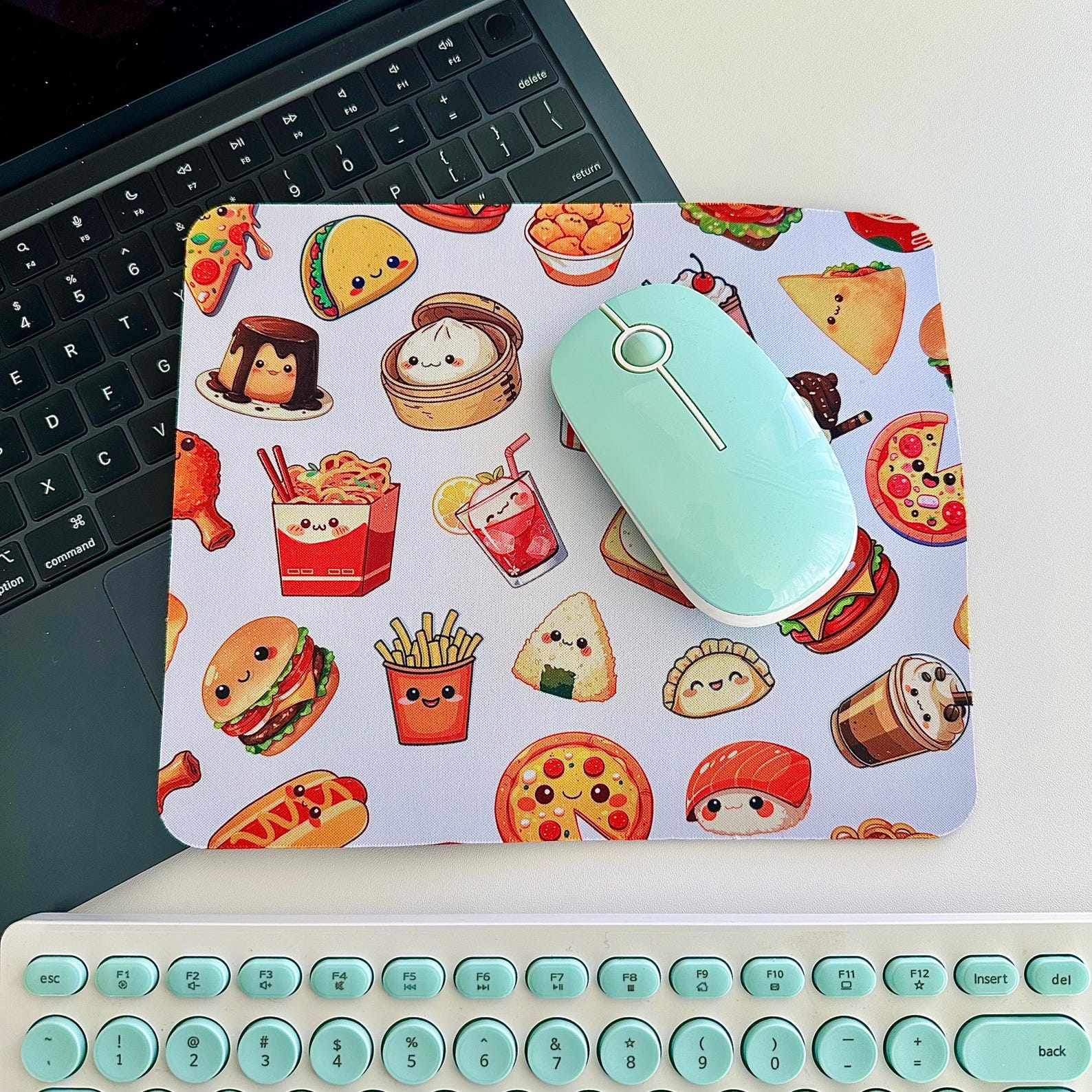 Kawaii Foods Mouse Pad| Cute Fast Food Snacks| Neoprene Mousepads ...
