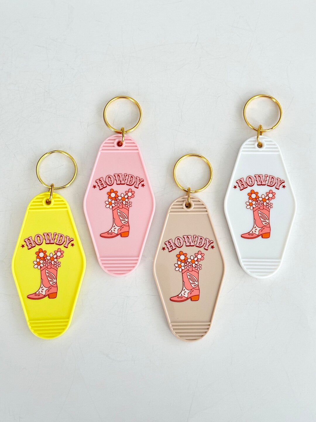 Cowboy Boot Motel Keychain| Pink Cowgirl Boot Key Ring| Bachelorette ...