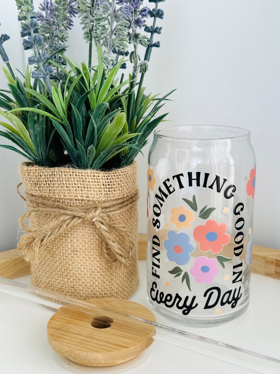 Find Something Good Glass Cup Positive Affirmations Cup Daily Reminder ...