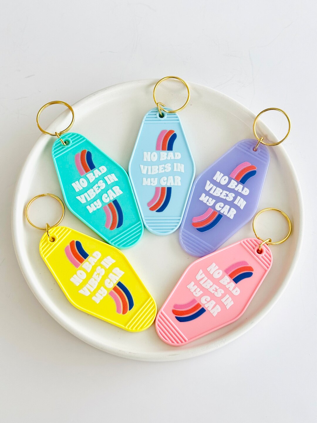 Retro Motel Keychain| Cute Motel Keychain| No Bad Vibes| Vintage Style ...