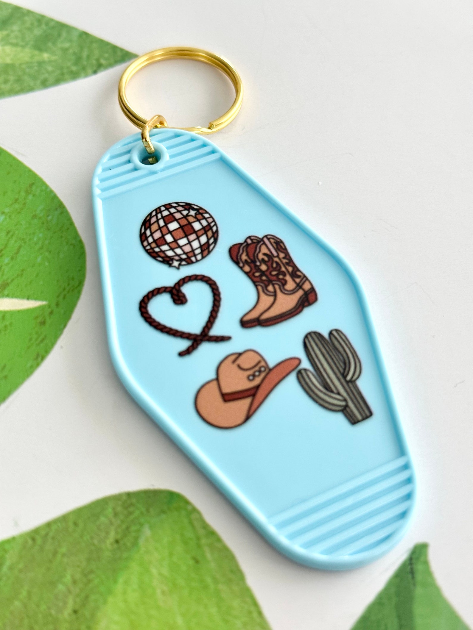 Retro Motel Keychain: Disco Cowboy, Western Cowgirl Vibes - Etsy
