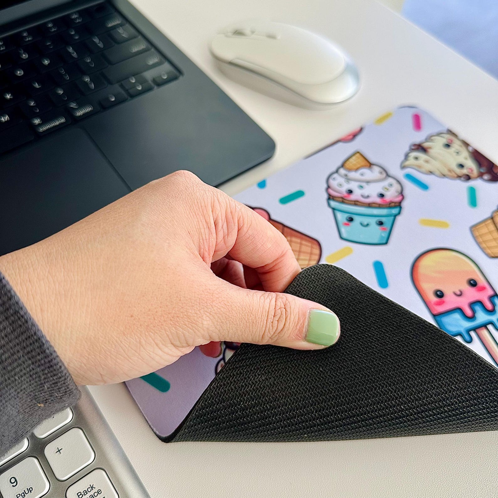 Kawaii Ice Creams Mouse Pad| Cute Treats Neoprene Mousepads| Office ...