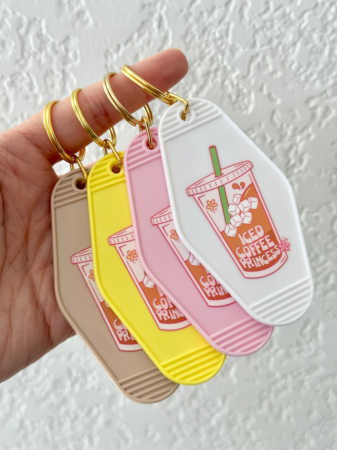 Retro Motel Keychain| Iced Coffee Princess Keychains| Vintage Style ...
