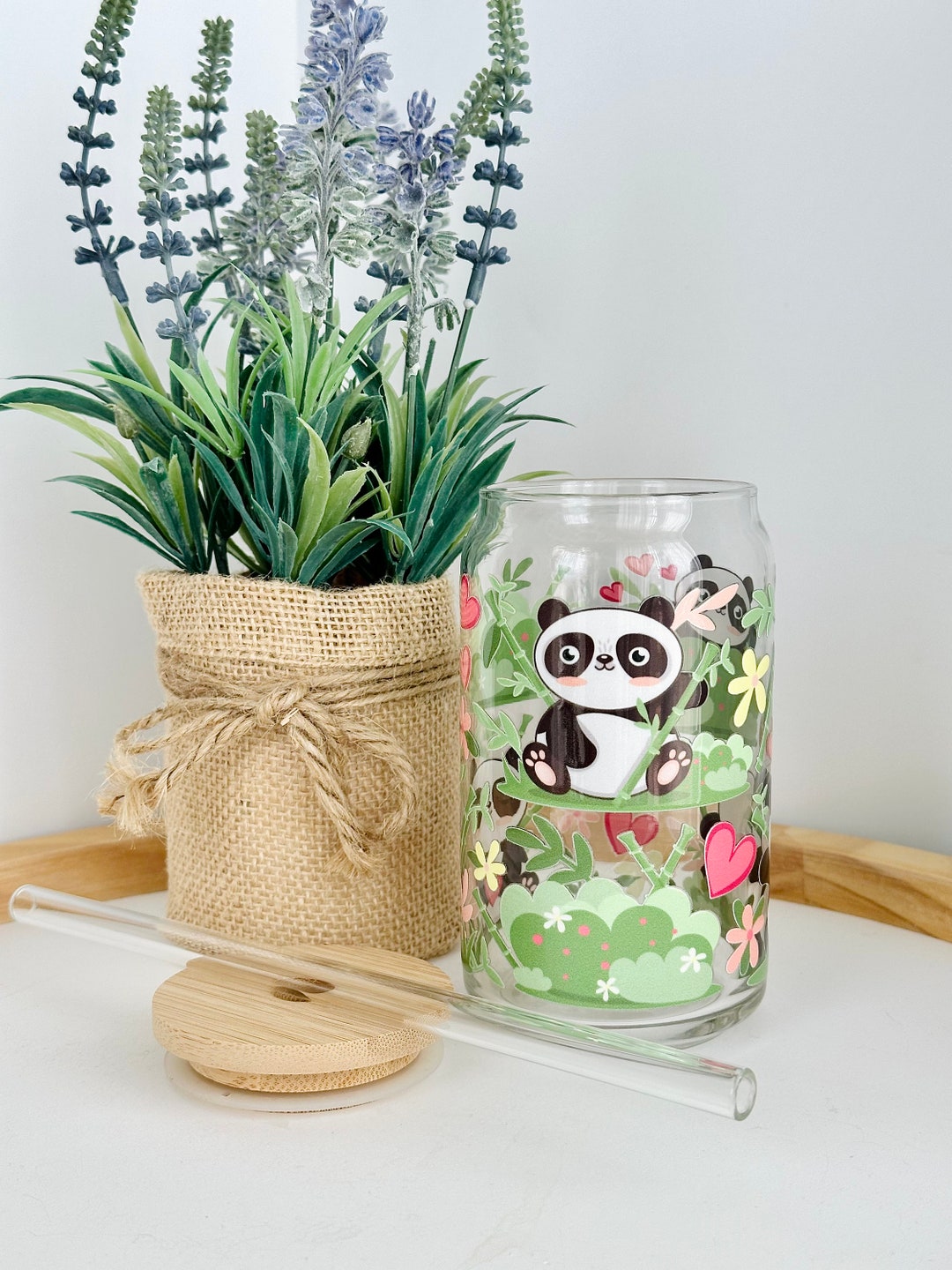 Pandas Beer Can Glass| Bamboo Forest Glass Cup| Cute Animal Glass ...