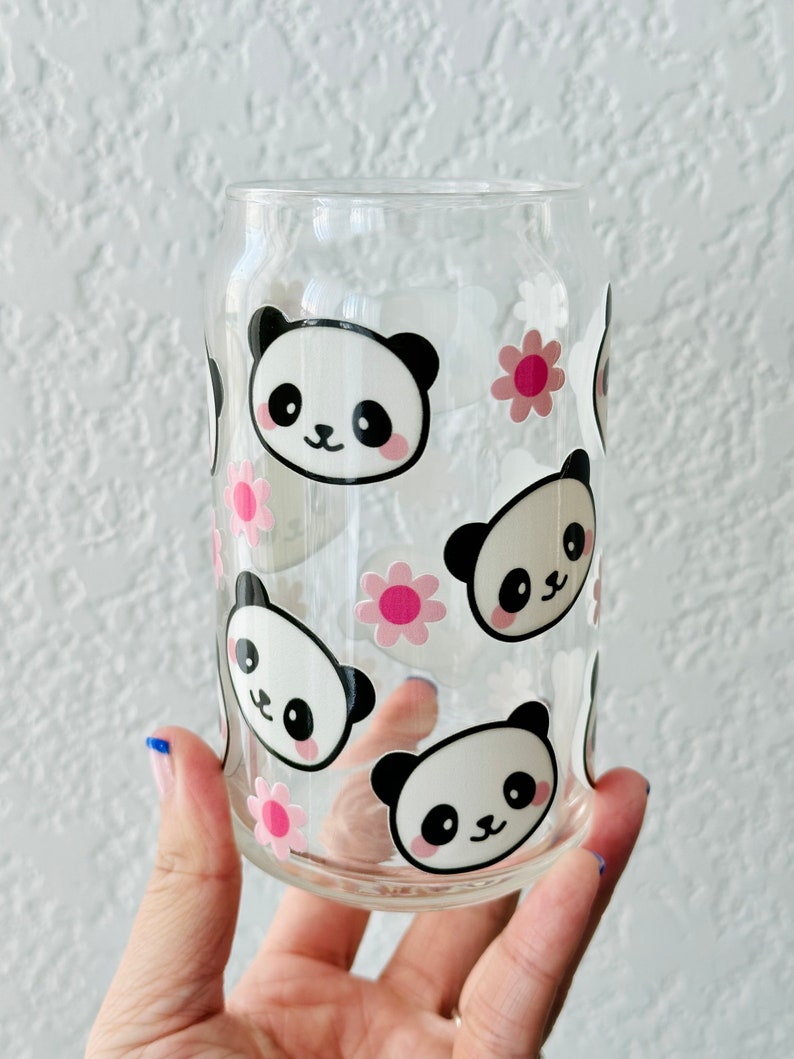 Panda Beer Can Glass| Cute Pandas Cup| Panda Glass Cup| Cute Animal Cup ...