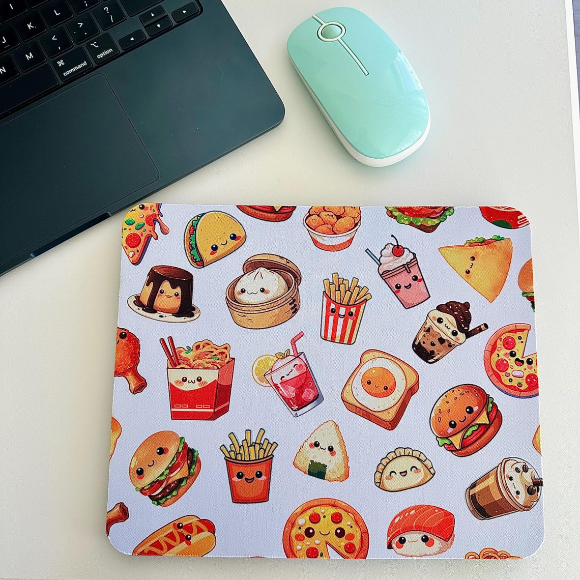 Kawaii Foods Mouse Pad| Cute Fast Food Snacks| Neoprene Mousepads ...