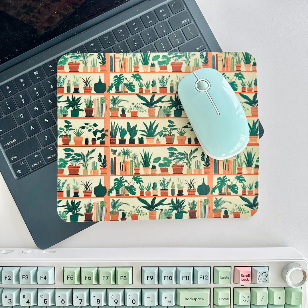 House Plant Mouse Pad: Cozy Desk Decor - Plant Lover Gift - Etsy