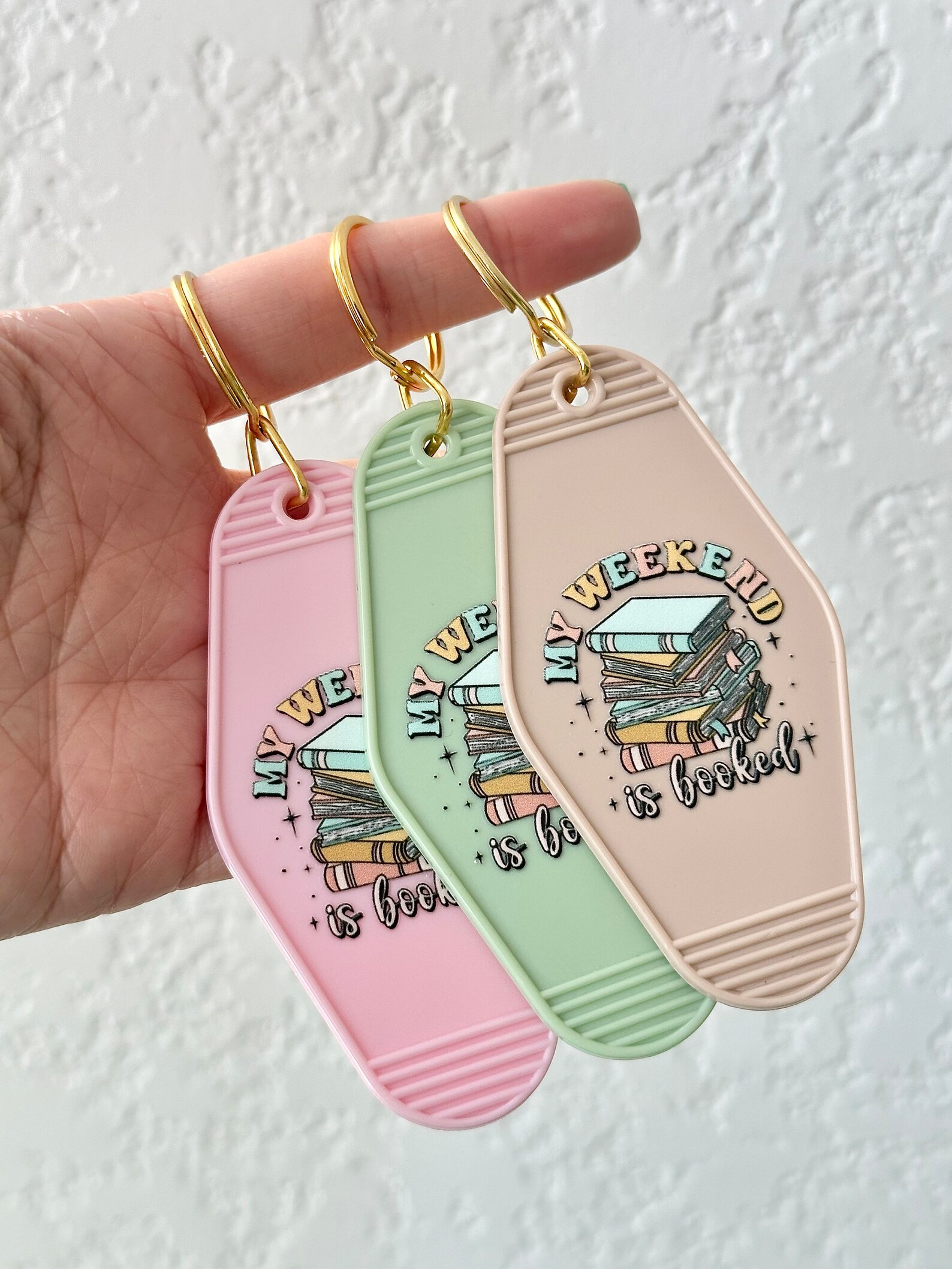 Bookish Motel Keychain: 'my Weekend is Booked' - Etsy