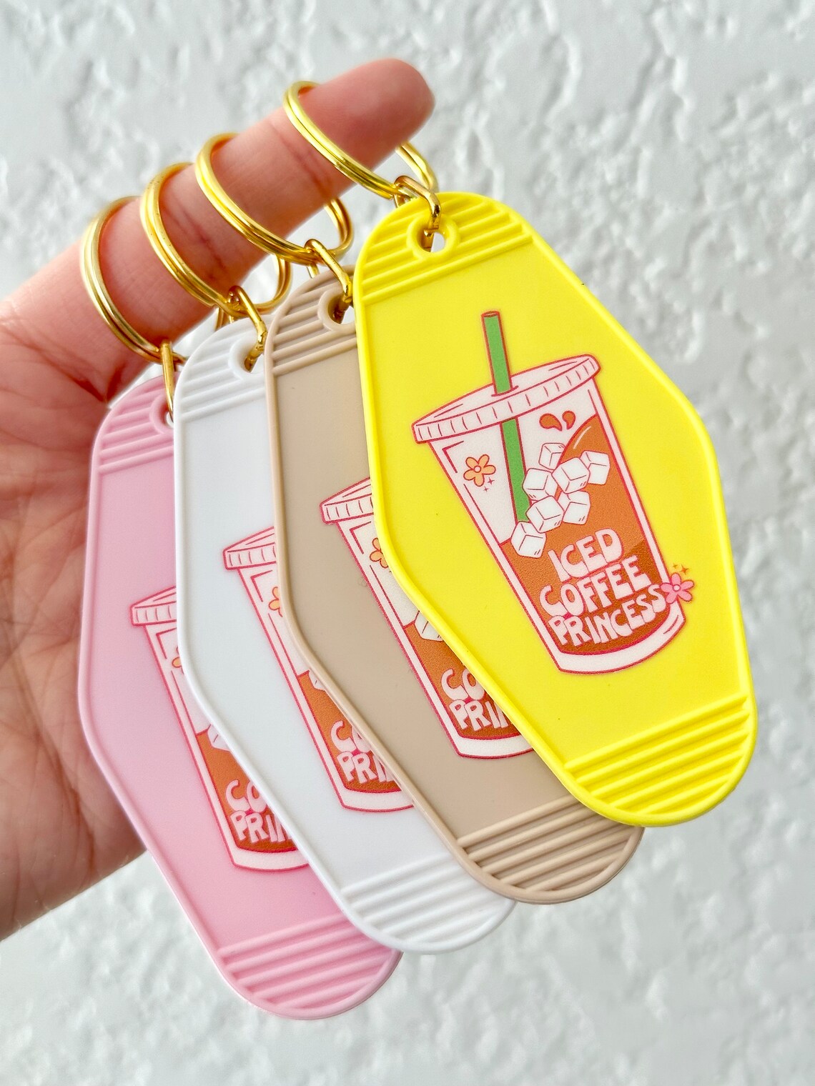Retro Motel Keychain| Iced Coffee Princess Keychains| Vintage Style ...