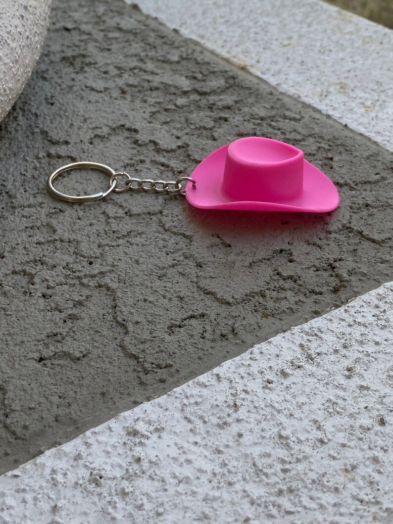 Pink Cowgirl Hat Keychain Cowboy Hat Keychain - Etsy