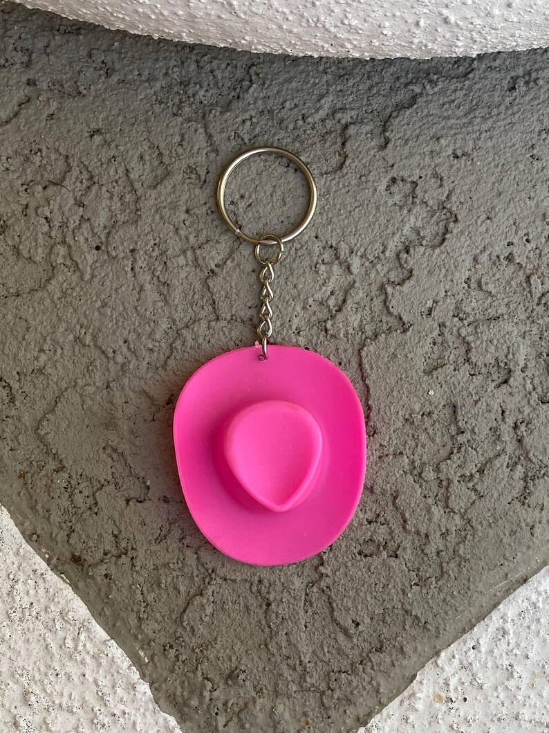 Pink Cowgirl Hat Keychain Cowboy Hat Keychain - Etsy