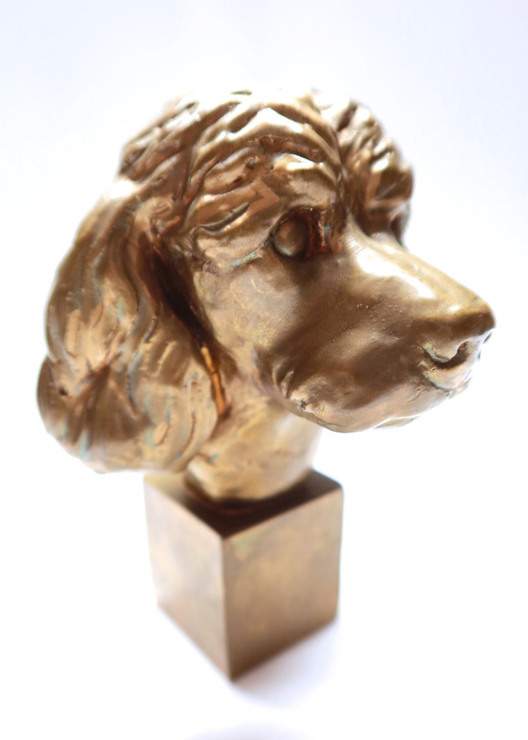 Miniature Cocker Spaniel Statue Animal Bust Sculpture Dog Head Decor ...