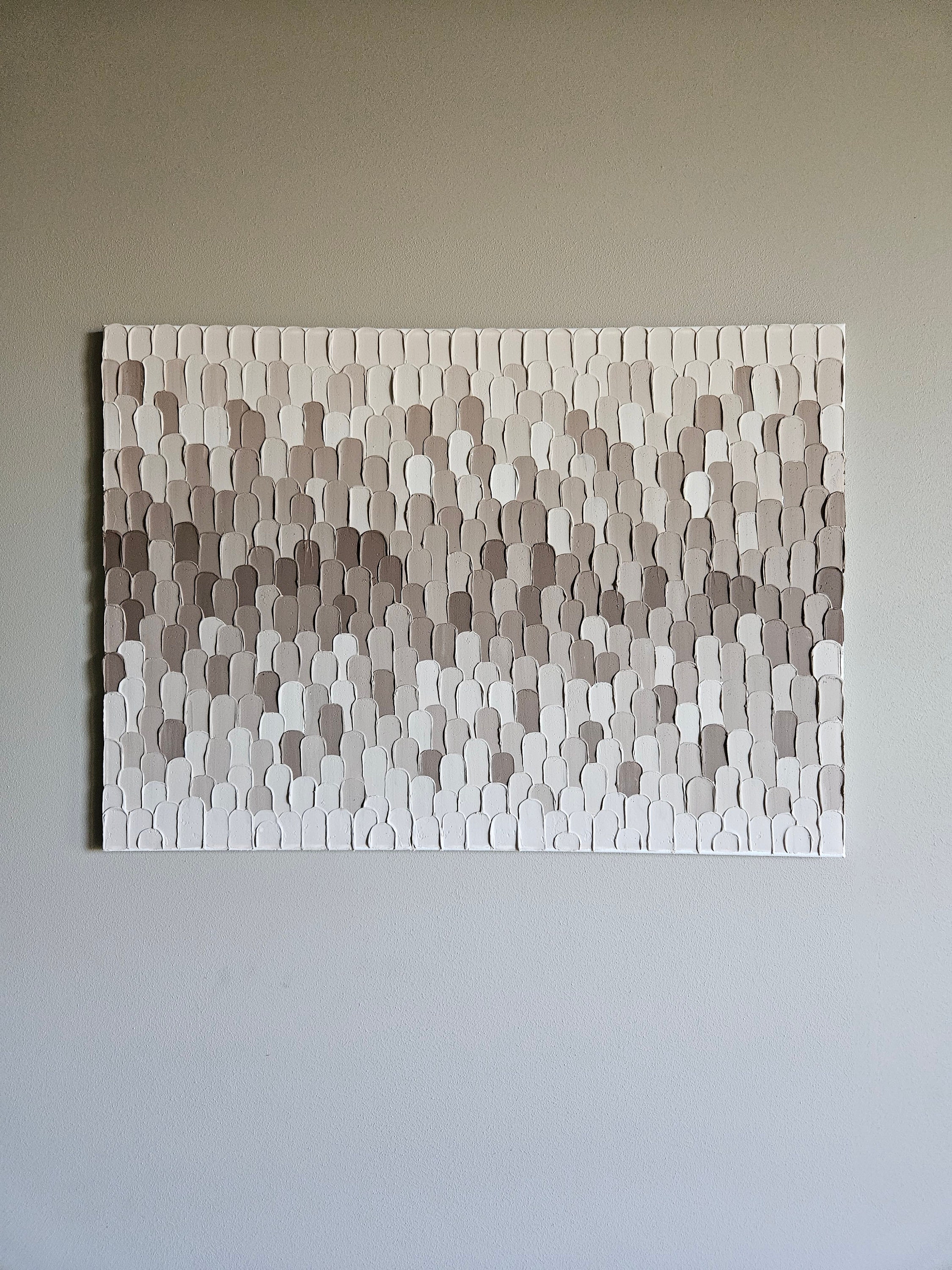 Handmade Impasto Texture Painting Neutral Tones Abstract Art 19x31 ...