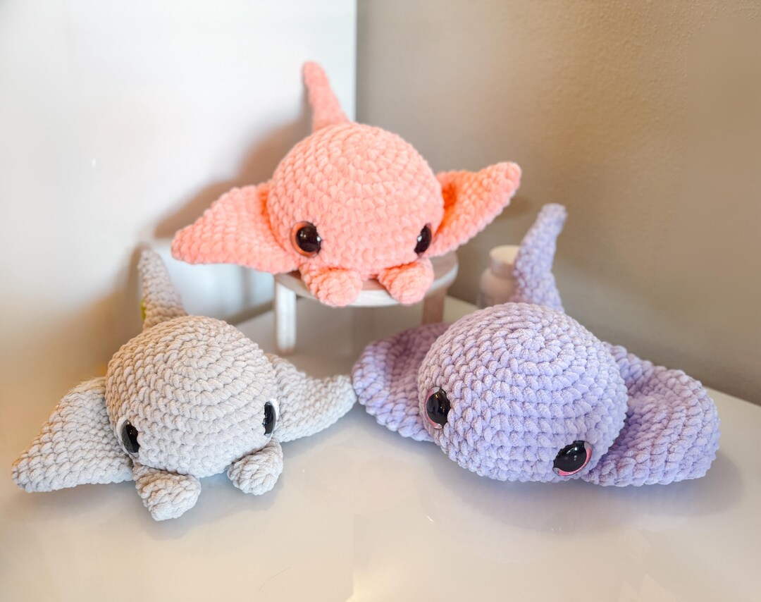 Stingray and Manta Ray Crochet Pattern, Beginner Friendly No-sew ...