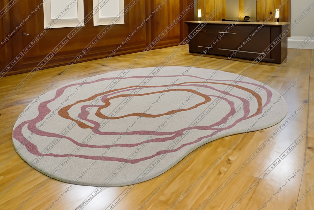 Hand Tufted Kidney Shape Modern Designer Rugs Handmade Rugs - Etsy