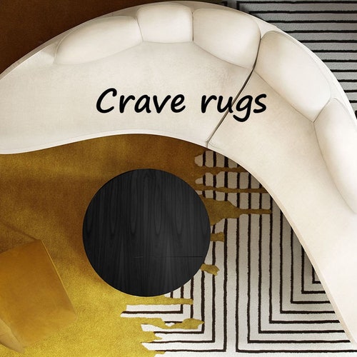 Modern Abstract Combed Curve Handmade Area Rug for Living Room - Etsy