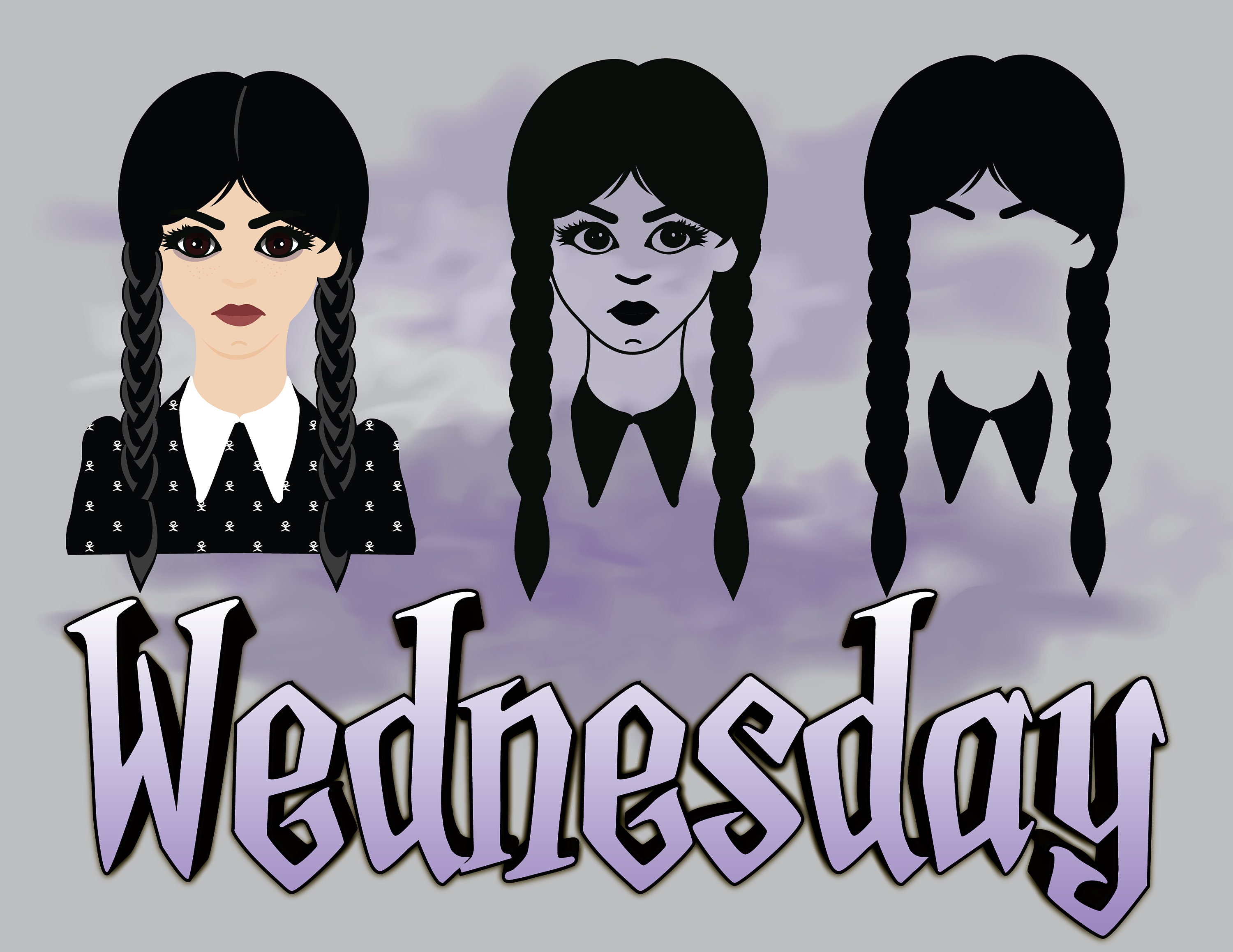 Jenna Ortega Wednesday Addams SVG - Etsy