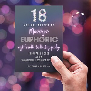 Euphoria 18 Birthday Invitation - Etsy